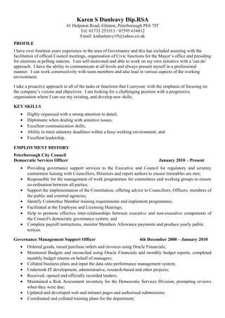 Karen Dunleavy CV | DOC