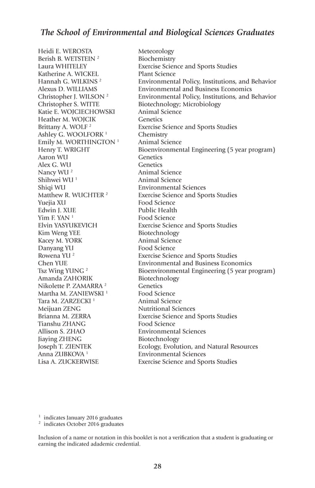 SEBS Convocation Program 2016 | PDF | Professional School | Postgraduate Education