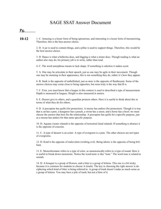 SSAT Answer Doc | PDF