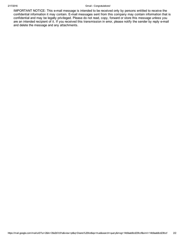 Gmail - Congratulations! Dean's List - Fall 2014 with Ashford ...