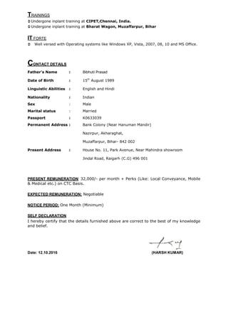 RESUME FORMAT 2016 signed | PDF