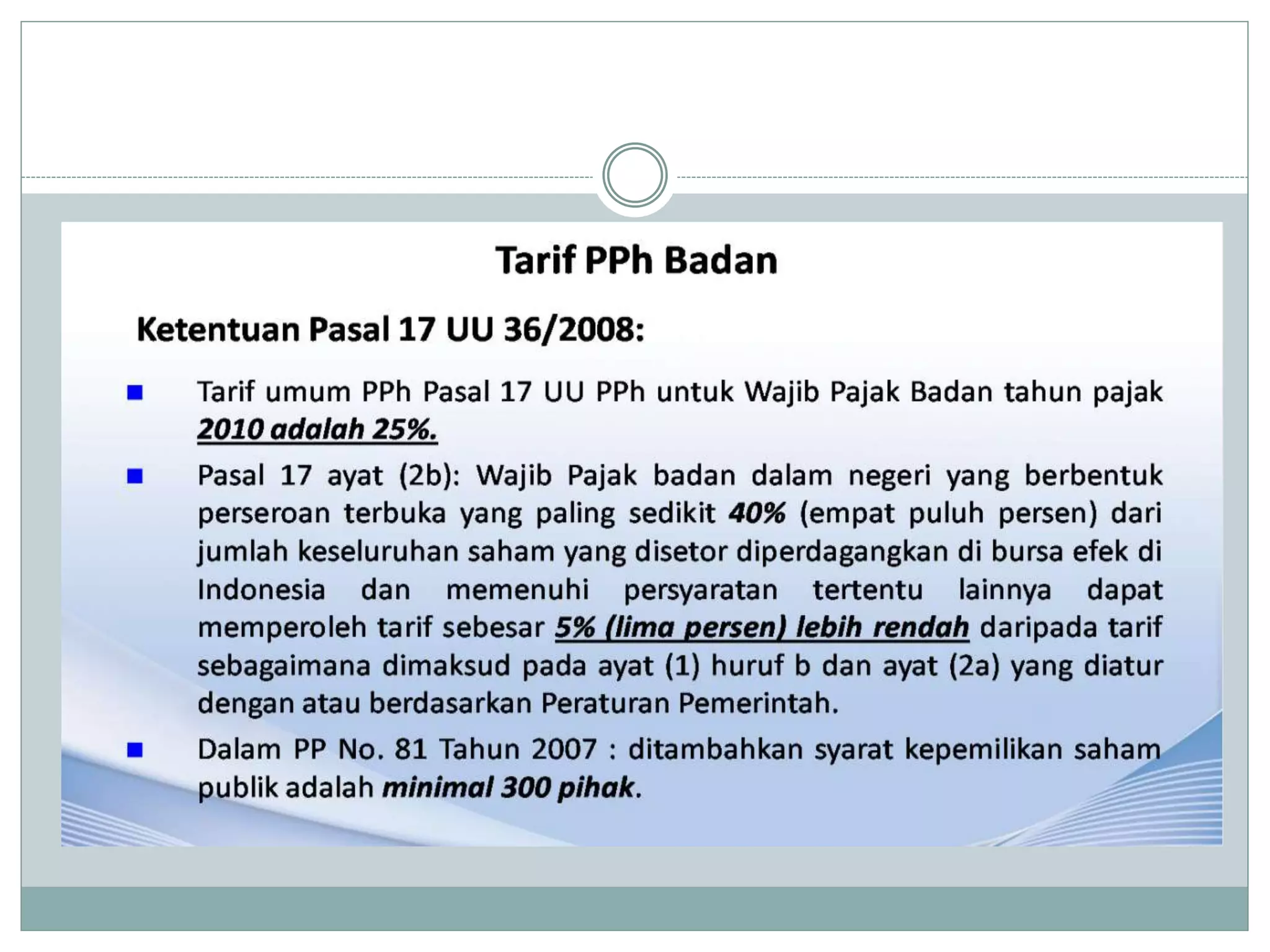 Perhitungan PPH Badan | PPTX