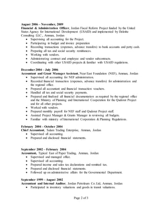 Ayman Mousa - C.V. Financial Officer | PDF