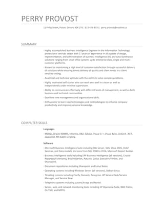 Perry PROVOST Resume V2 | PDF