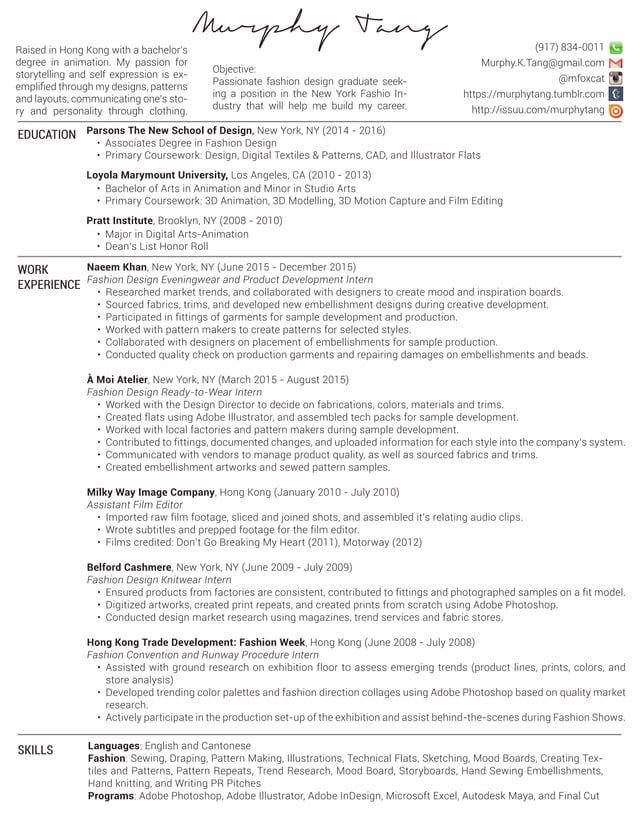 Murphy Tang Resume CV 2016 | PDF