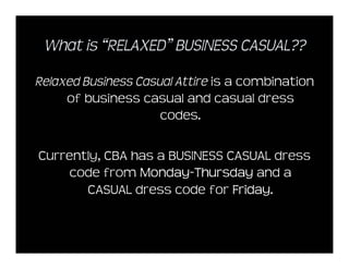 CBA DRESS CODE | PDF