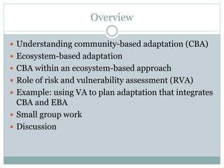 Community-Based Adaptation to Climate Change - Penny Urquhart | PPT