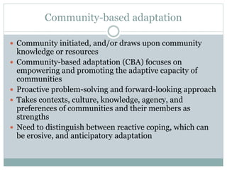 Community-Based Adaptation to Climate Change - Penny Urquhart | PPT