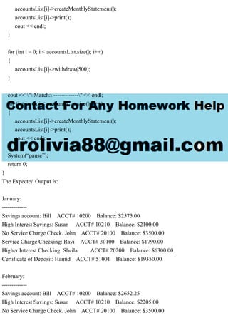 C++ Bank Account Error Fix, full code. I am using Dev-C++ to Compile.pdf