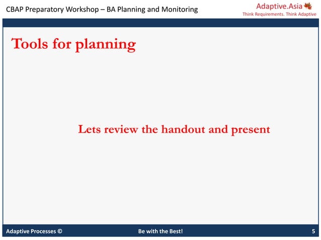CBAP Business analysis planning and monitoring | PPTX