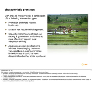 Community Based Adaptation, Principles And Practices, 2011 | PDF