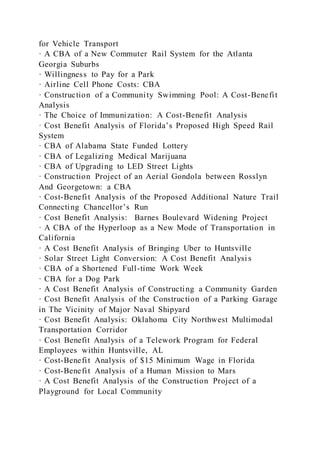 CBA Project Proposal Topic1. The project is a cost-benefit anal | PDF