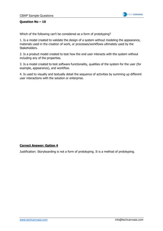 CBAP sample questions | PDF