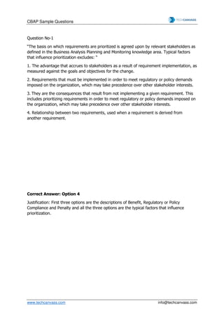 CBAP sample questions | PDF