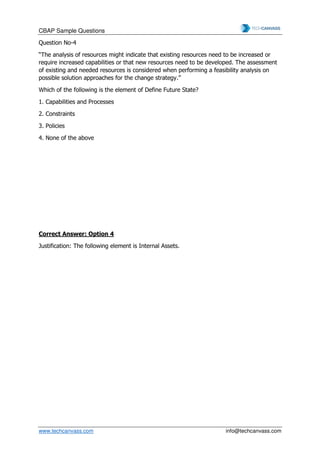 CBAP sample questions | PDF