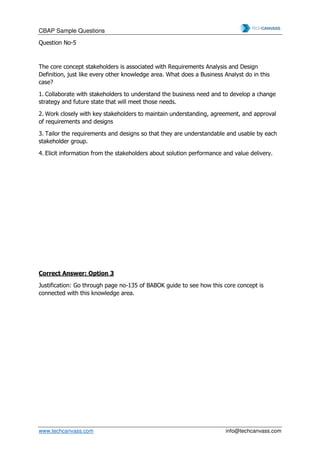 CBAP sample questions | PDF