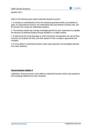 CBAP sample questions | PDF