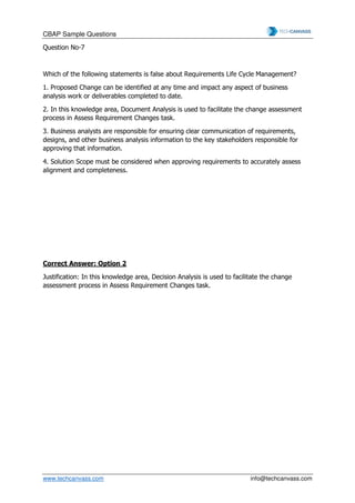 CBAP sample questions | PDF
