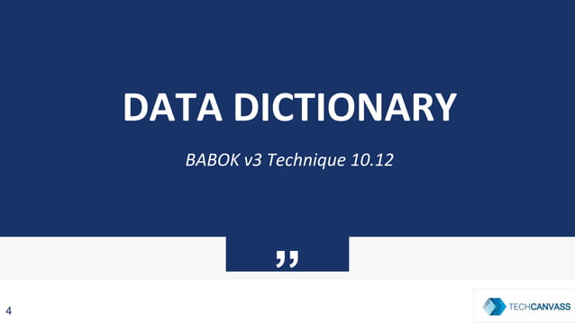 What is Data Dictionary - BABOK technique | PDF