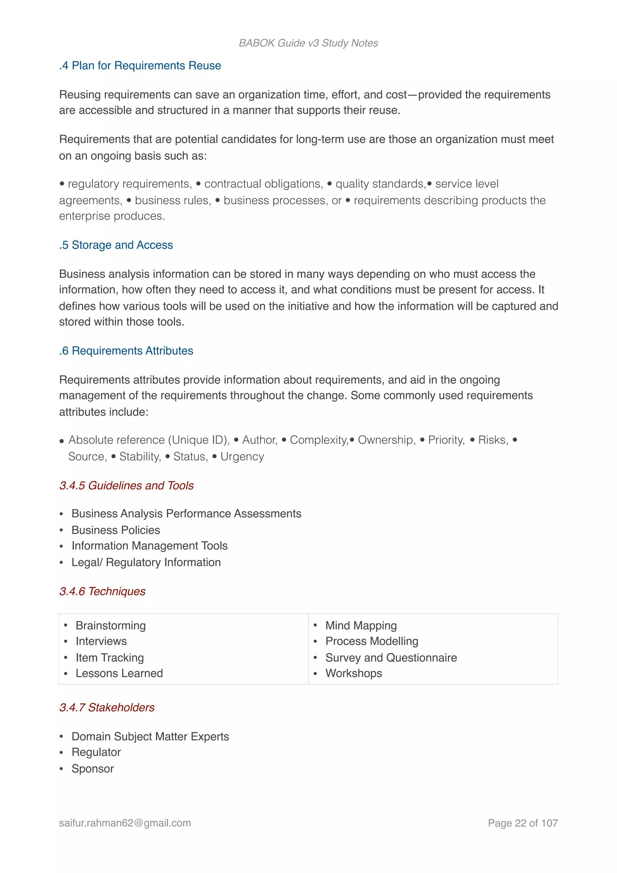 CBAP BABOK v3 notes | PDF