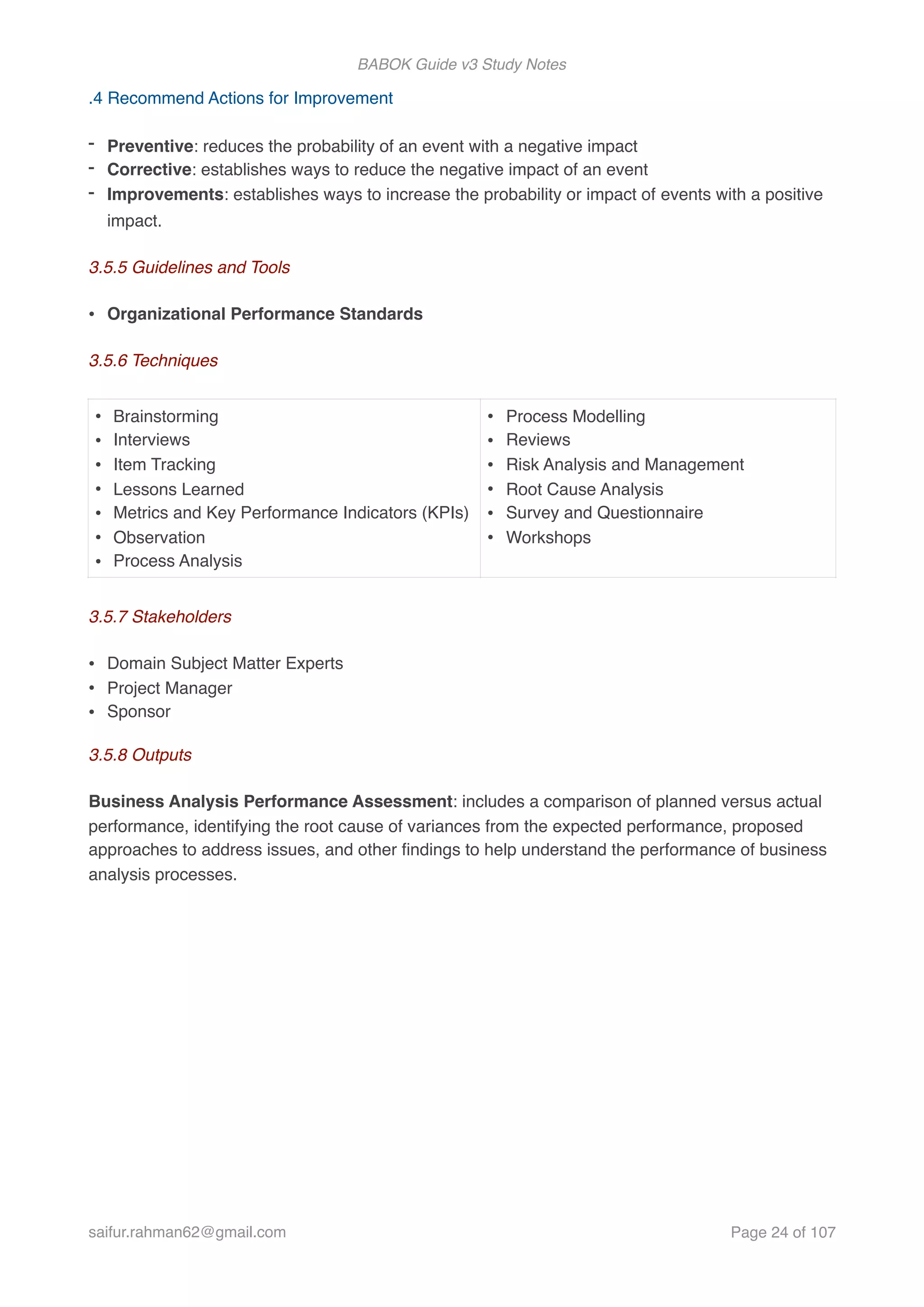 CBAP BABOK v3 notes | PDF