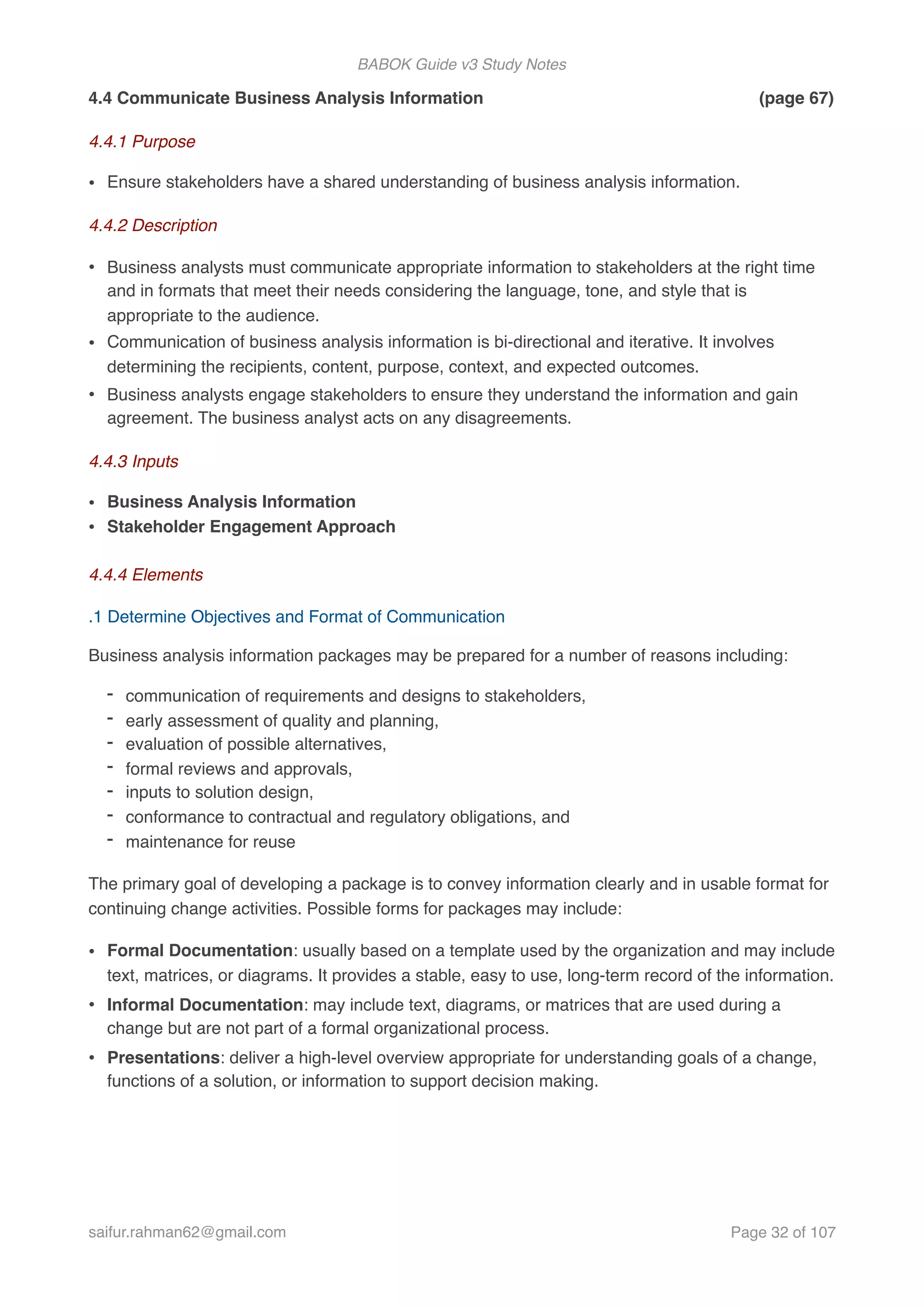 CBAP BABOK v3 notes | PDF