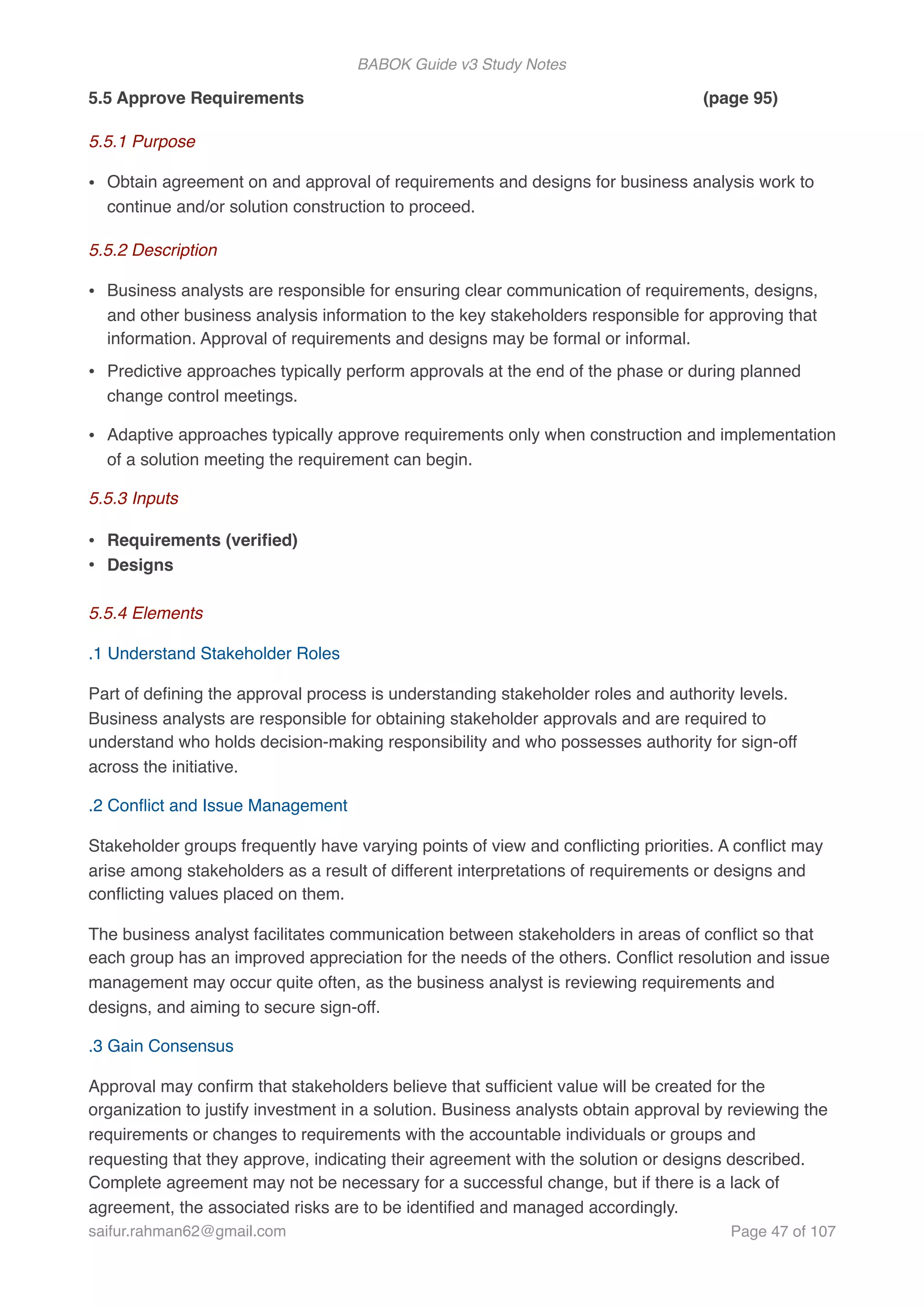 CBAP BABOK v3 notes | PDF