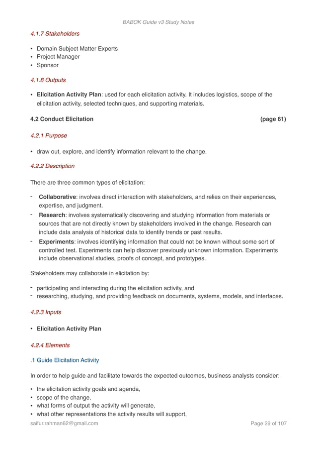 CBAP BABOK v3 notes | PDF | Business Administration | Business
