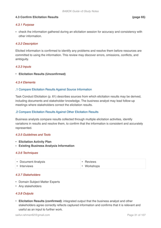 CBAP BABOK v3 notes | PDF | Business Administration | Business