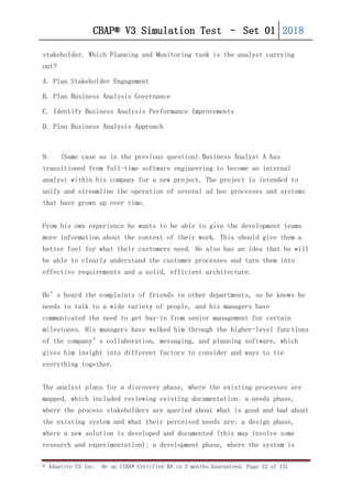 FREE CBAP v3 Simulation Question test-set 01 | PDF