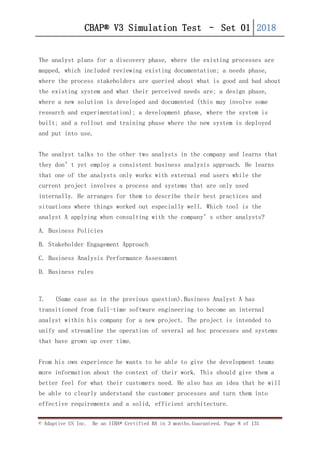 FREE CBAP v3 Simulation Question test-set 01 | PDF