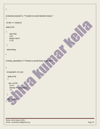 C basic questions&ansrs by shiva kumar kella | PDF | Programming ...