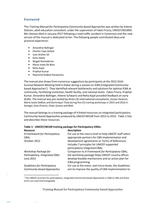 Community Based approaches training manual 2017 | PDF