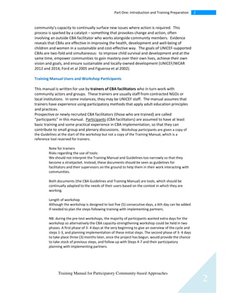 Community Based approaches training manual 2017 | PDF