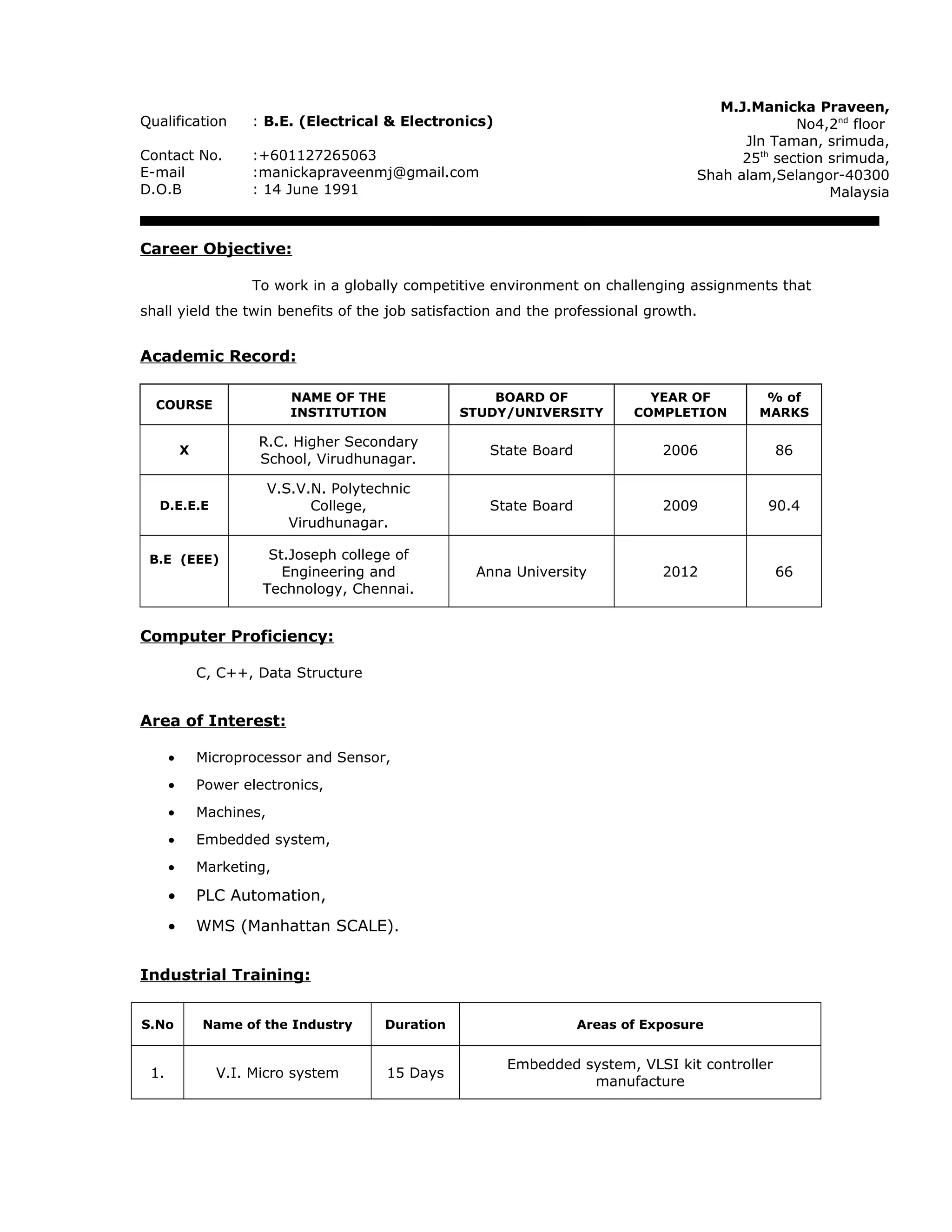 M.J.Praveen_kn_Resume_(1) | DOC