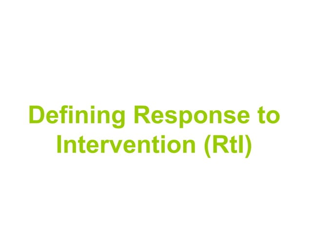 Response To Intervention (RTI) presentation | PPT | Educational ...