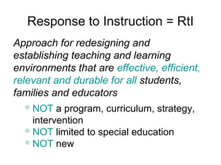 Response To Intervention (RTI) presentation | PPT