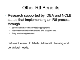 Response To Intervention (RTI) presentation | PPT