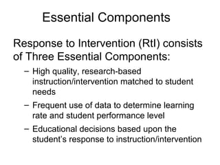 Response To Intervention (RTI) presentation | PPT