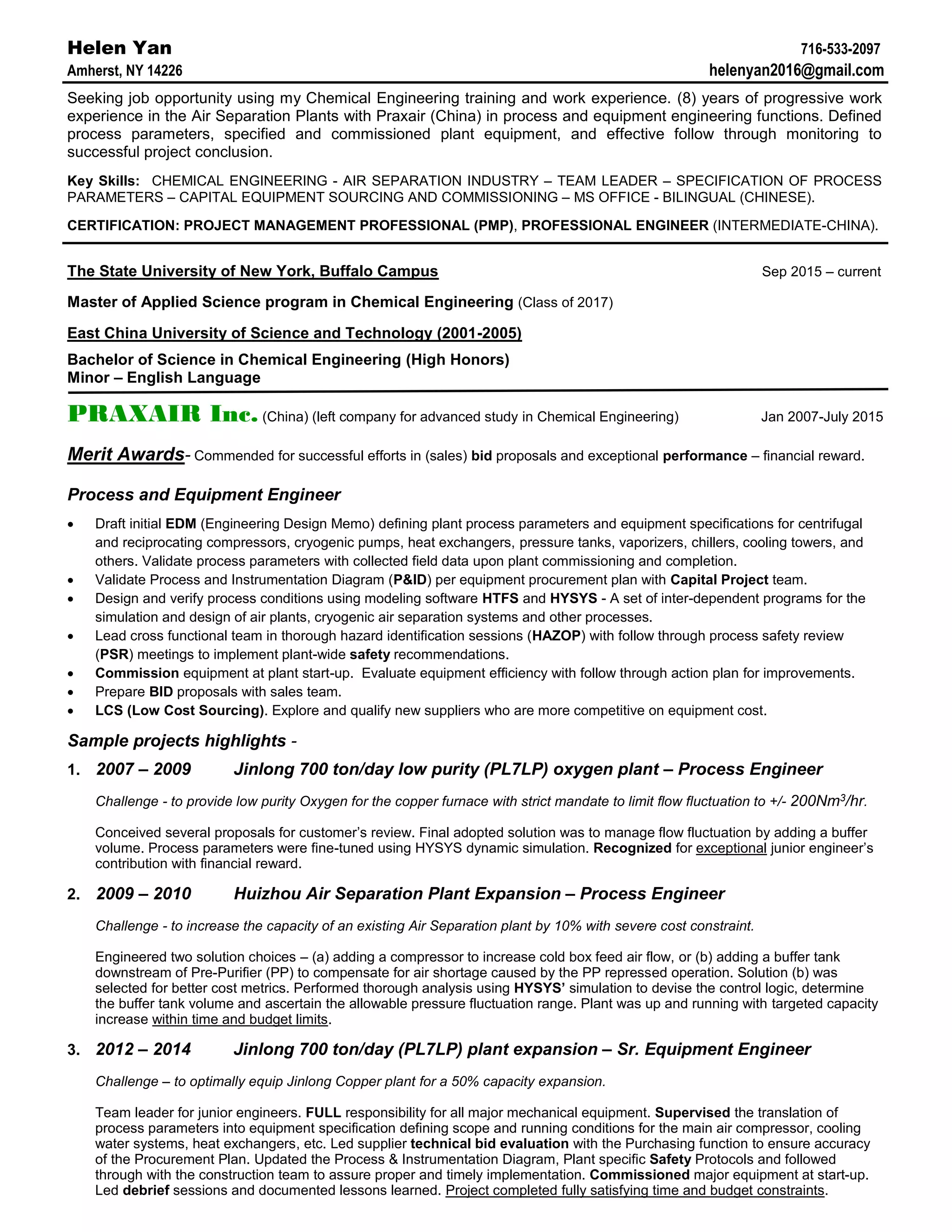 Helen Yan - Resume 2016 | PDF