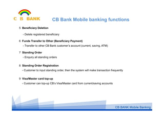 Mobile Monday (May 2014) - CB Bank - Mobile Banking | PDF