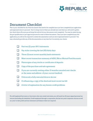Document Checklist | PDF