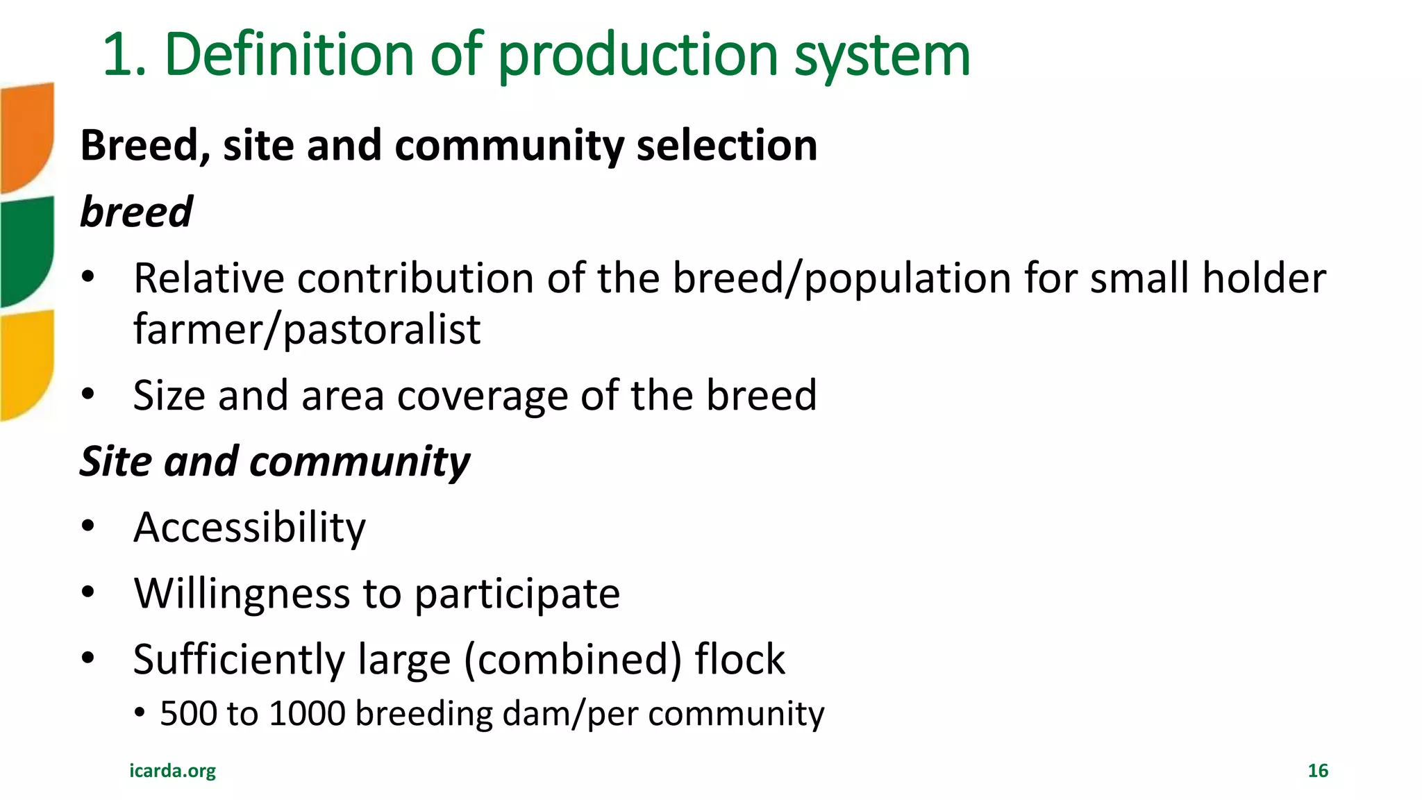 Overview of Community Based Breeding Program and implementation ...