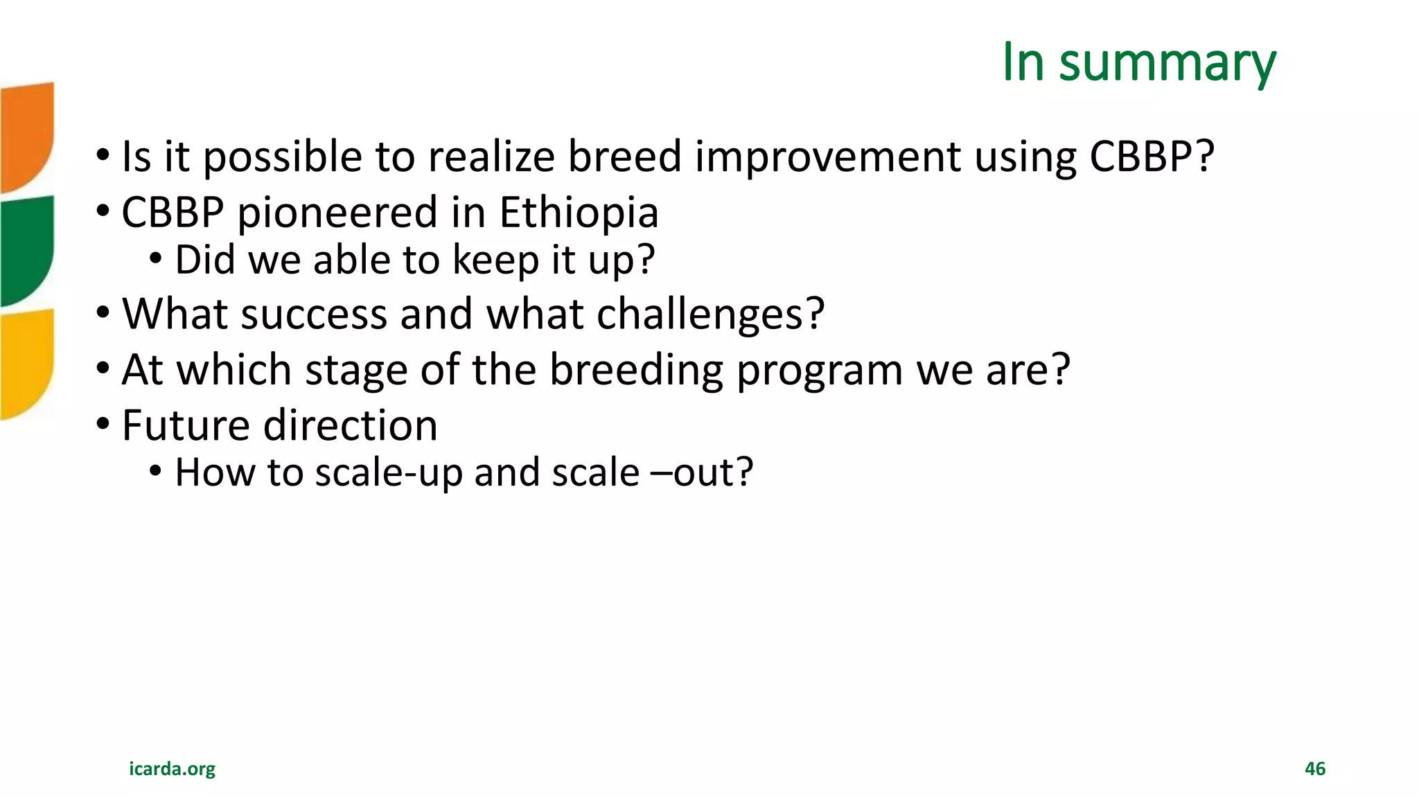 Overview of Community Based Breeding Program and implementation procedure | PPTX