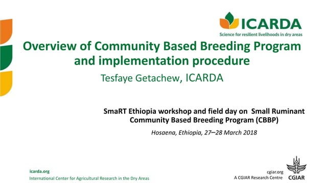 Overview of Community Based Breeding Program and implementation procedure | PPTX
