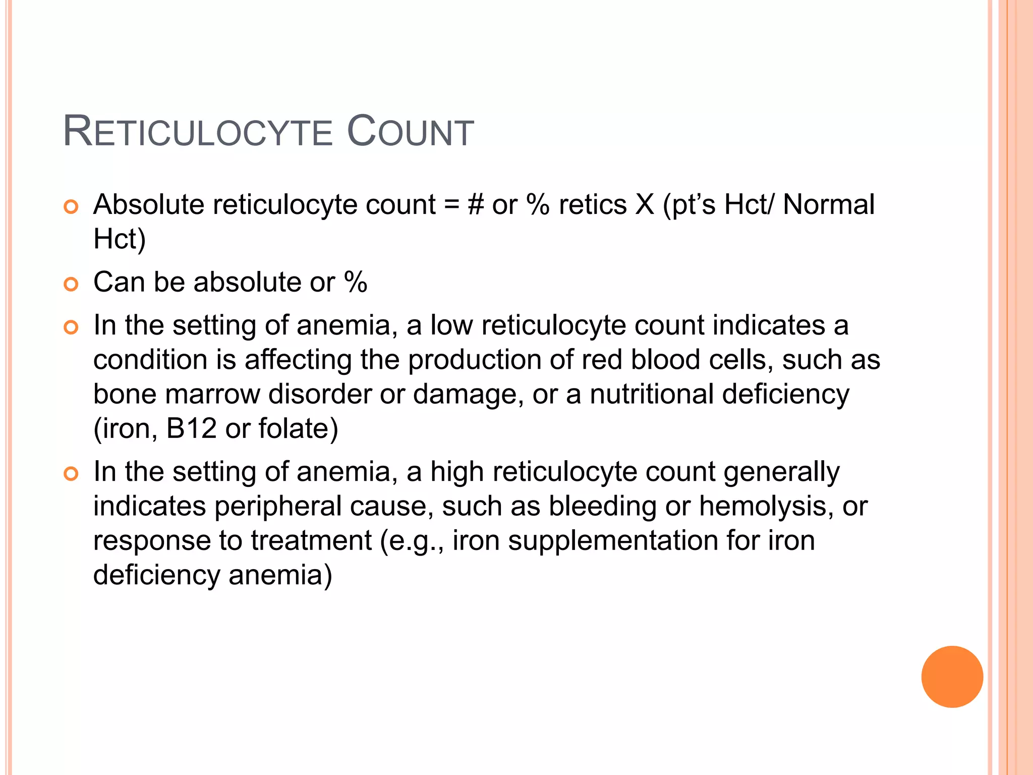 Complete Blood Count, Interpretations | PPTX