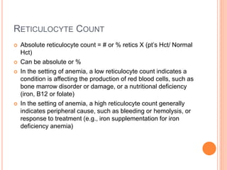 Complete Blood Count, Interpretations | PPTX