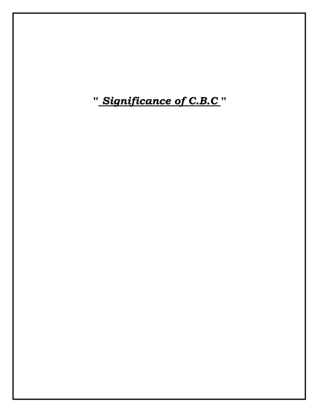 CBC Significance in Dentistry | PDF