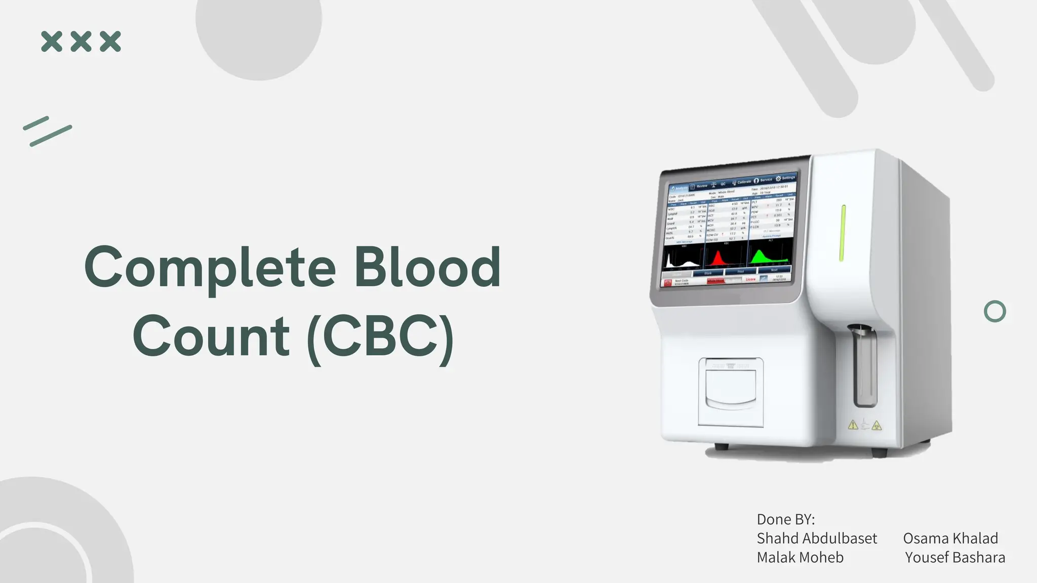 Hematology Analyzer Machine - Complete Blood Count | PDF