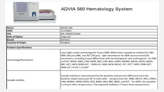 Hematology Analyzer Machine - Complete Blood Count | PDF
